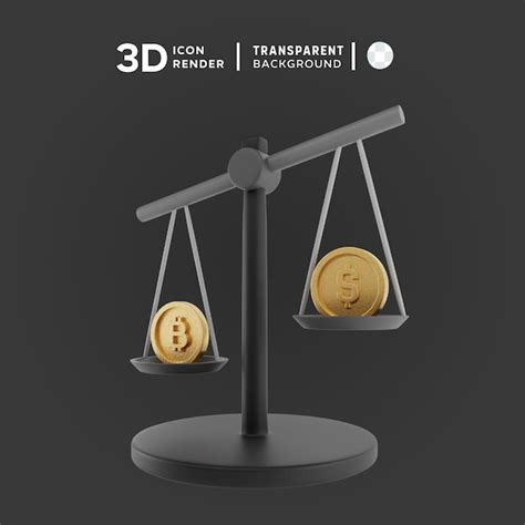 Premium Psd Ancient Scale Bitcoin And Usdt 3d Illustration Rendering
