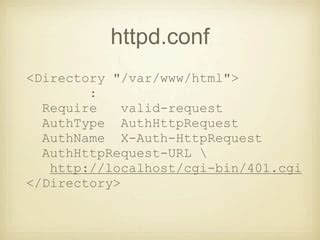Apache mod authまわりとか PPT