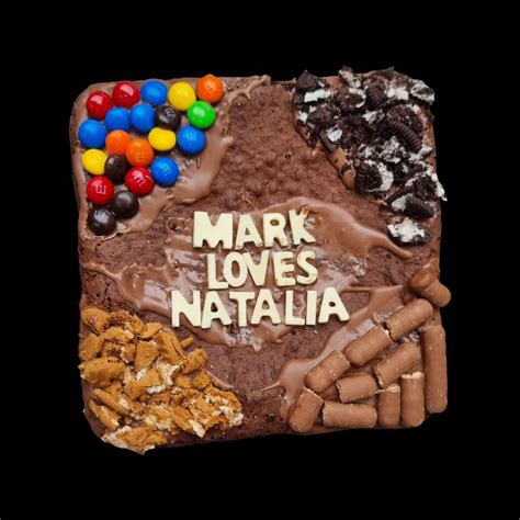 Customised Message Brownie Block Manjots Baking