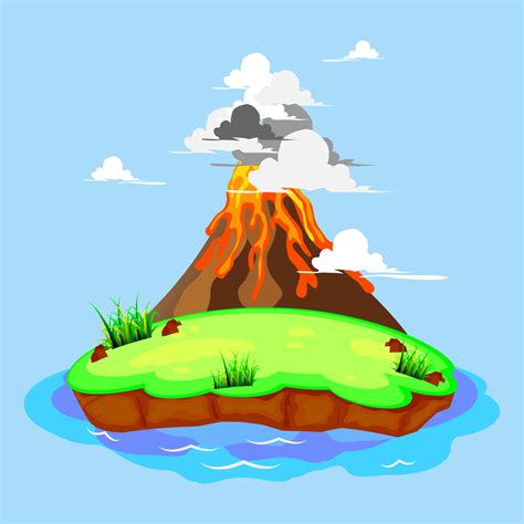 Volcano Island Clipart