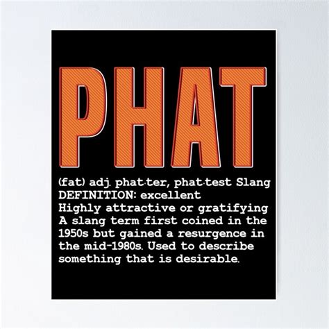Phat Cool Eighties Retro Slang Definition Poster For Sale By