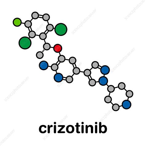 Crizotinib Anti Cancer Drug Molecule Illustration Stock Image F028