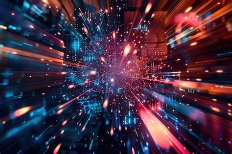 Premium Photo Abstract Digital Communication Explosion Focus On Cyber