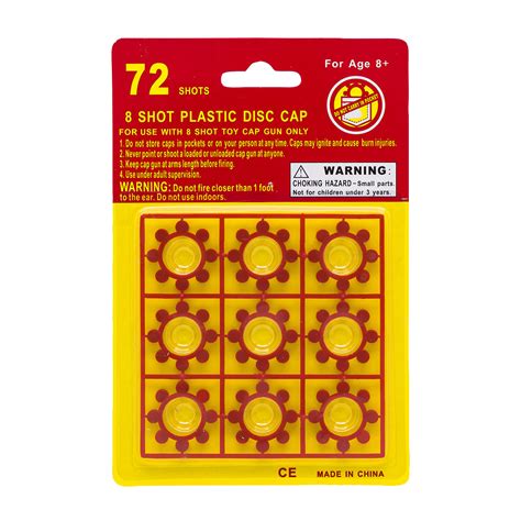 Wholesale 8 Shot Plastic Disc Cap 72 Shots Refills For Cap Guns