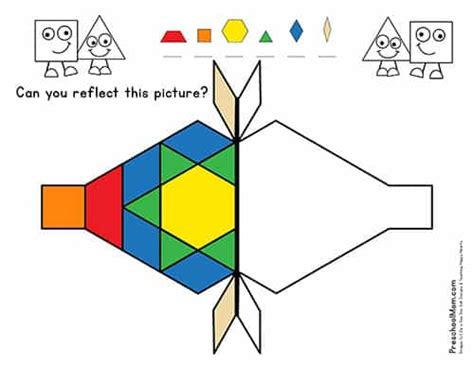 Pattern Block Symmetry Mats Preschool Mom