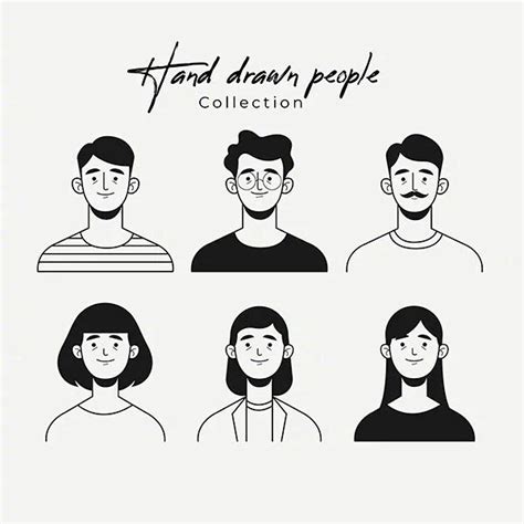 可可爱爱的简笔画人物小头像andn 三个设计师 花瓣网