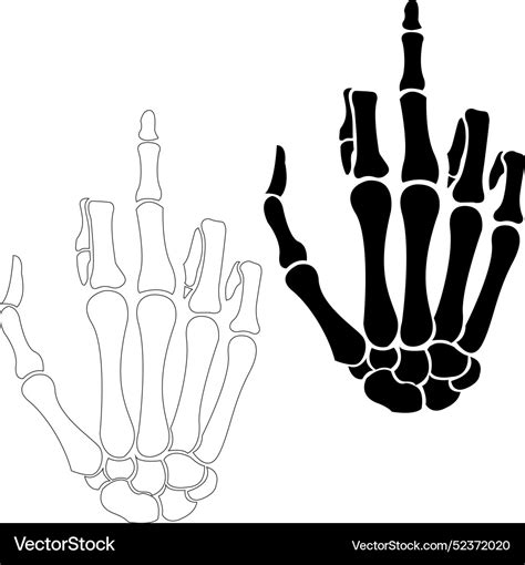 Skeleton Middle Finger Hand Royalty Free Vector Image