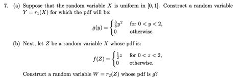 Solved A ﻿suppose That The Random Variable X ﻿is Uniform