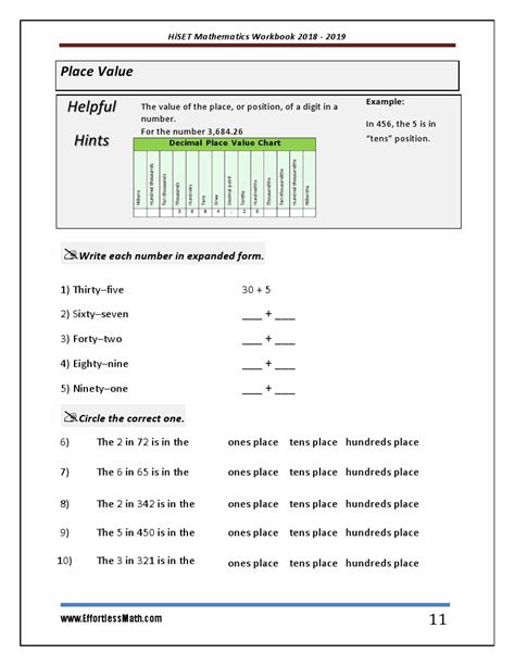 Hiset Mathematics Workbook 2018 2019 A Comprehensive Review And Step