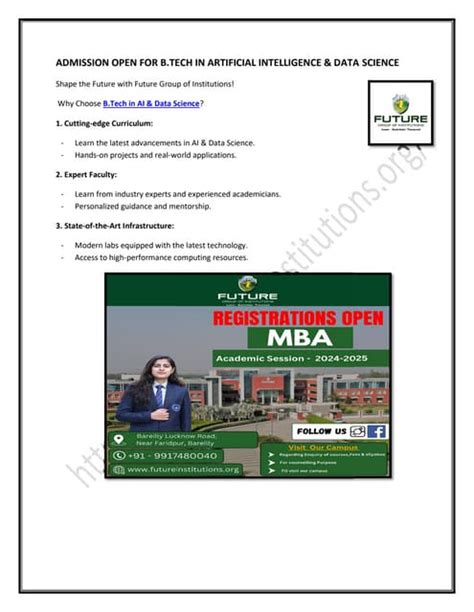Admission Open For Btech In Artificial Intelligence And Data Science