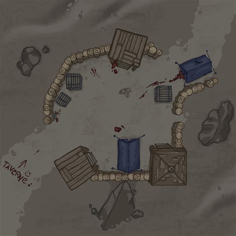 My First Handdrawn Map Gnoll Camp 22x22 R Battlemaps