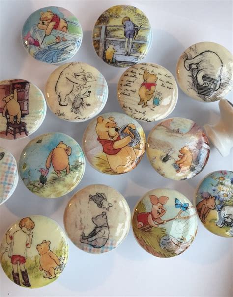 Winnie The Pooh Dresser Drawer Knobs Decoupaged Hand Decorated Etsy