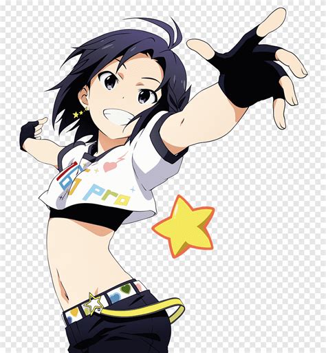 The Idolmaster The Idolmster Akiba Black Hair Hand Png Pngegg