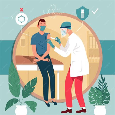 Vaccination Process Concept For Immunity Health Premium Vector