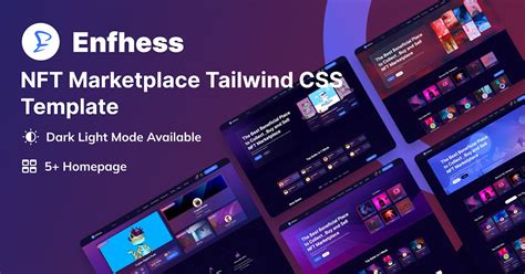 Enfhess Nft Marketplace Tailwind Css Template Site Templates Landing Page Templates Ft