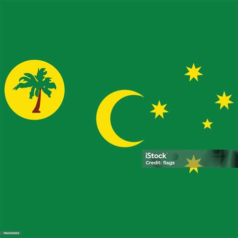 코코스 제도의 국기 플래그 아이콘입니다 표준 색상 사각형 깃발입니다 컴퓨터 일러스트레이션 디지털 일러스트레이션 벡터 일러스트 레이 션입니다 개념에 대한 스톡 벡터 아트 및