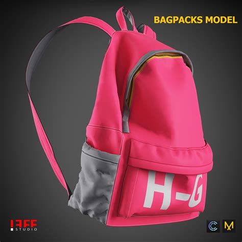 3d model 5 backpack models marvelous designer vr ar low poly cgtrader