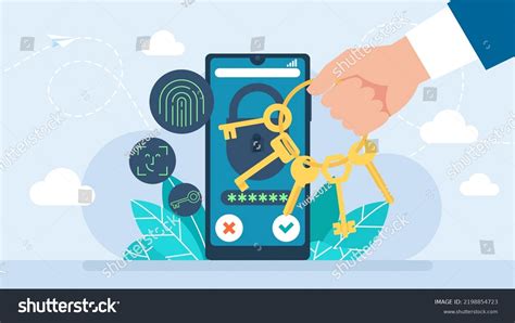 Mobile Security Concept Secure Connection Privacy Stock Vector Royalty Free 2198854723