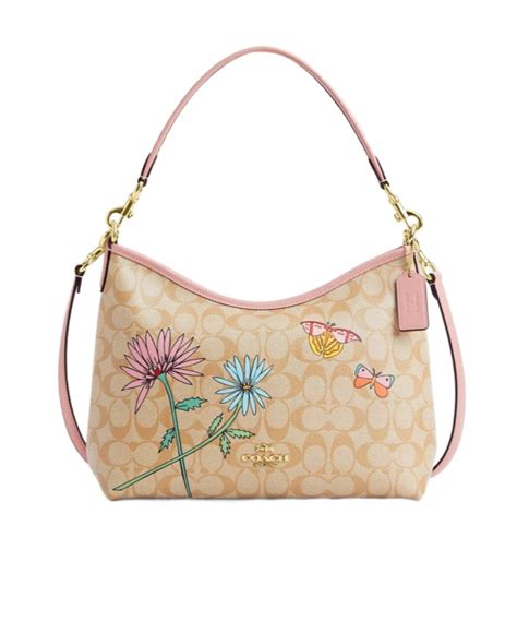 Coach Laurel Shoulder Bag In Signature Canvas In Pink Modesens