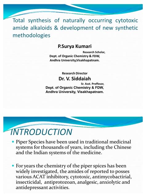 Total Synthesis Of Naturally Occuring Cytotoxic Amide Alkaloids Pdf