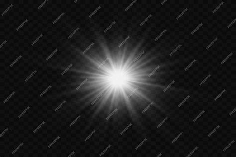 Premium Vector White Light Effect Of Explosion Lens Flare And Stars With Flare Of Light