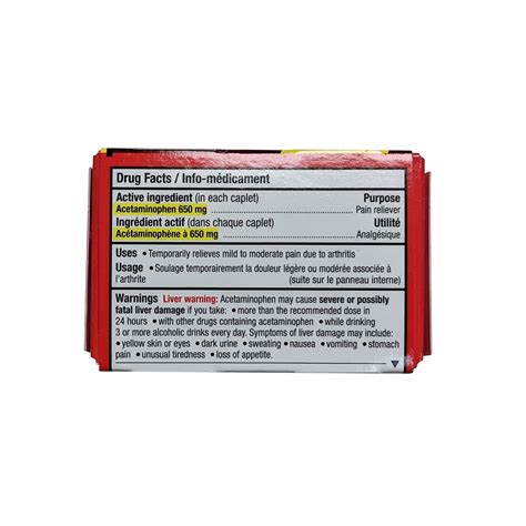 Tylenol Ingredients Label
