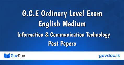 Gce Ordinary Level Exam Information And Communication Technology Ict