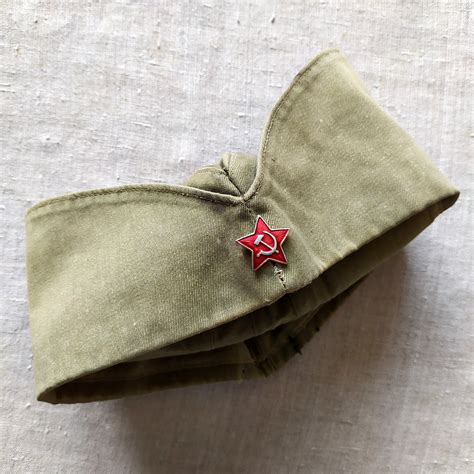 Soviet Army Pilotka Soviet Soldiers Cap With A Red Star Etsy