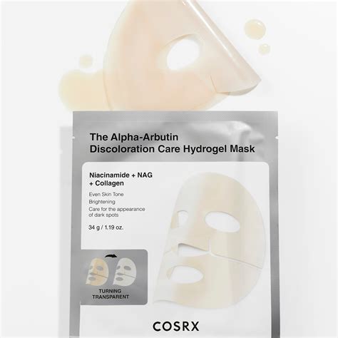 Cosrx The Alpha Arbutin Discoloration Care Hydrogel Mask 3 Stk Ansiktsmasker Og Skrubb