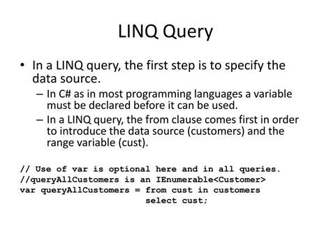 PPT Introduction To LINQ PowerPoint Presentation Free Download ID