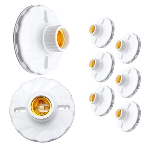 Buy 8pcs Screw Base Bulb Lamp Holder Plastic Ceiling Light Sockets E27