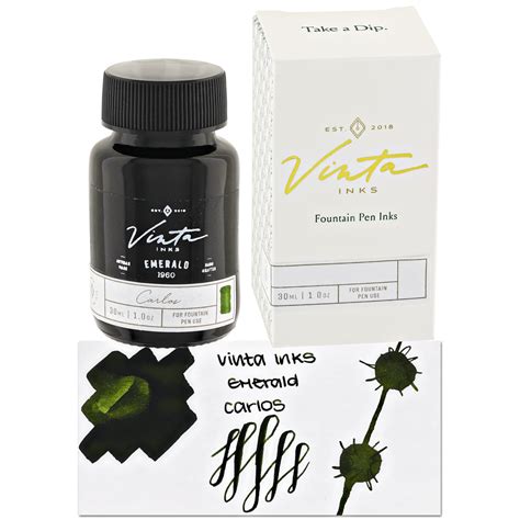 Vinta Inks 10 Bottled Ink In Emerald Carlos 1960 30ml Goldspot Pens