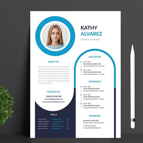 One Page Creative Designer Resume Template Masterbundles