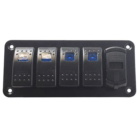 4 Switch Panel Usb 12v Rocker Style Waterproof Plash