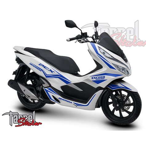 Jual Stiker Stripping Sticker Pcx Putih Biru Shopee Indonesia