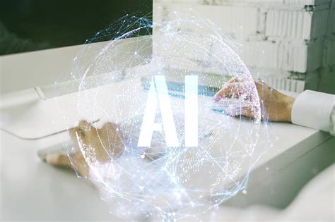 Premium Photo Creative Artificial Intelligence Symbol Concept With Hands Typing On Computer