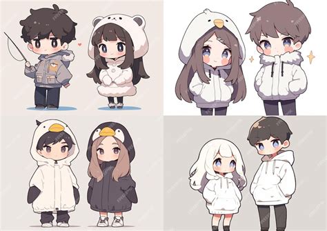 Premium Vector Chibi Couple Visit South Georgia And The South