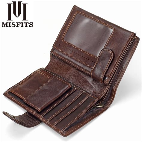 Misfits Vintage Genuine Leather Multi Functional Cowhide Mens Wallets