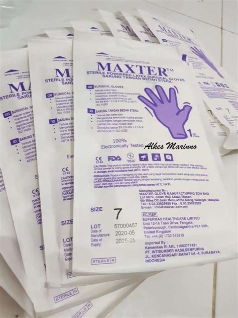 Ukuran Sarung Tangan Maxter Steril Alkes Marinno