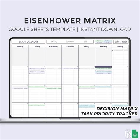 Eisenhower Matrix Task Priority Tracker Decision Matrix Urgent