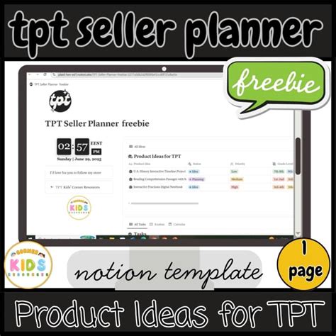 Ultimate Tpt Seller Planner Template Business Plan For Educational