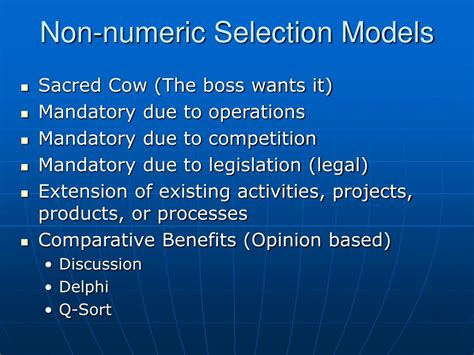 Ppt Project Selection Powerpoint Presentation Free Download Id828491