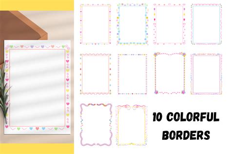 Colorful Pastel Greetings Card Border Illustration Par Asolarts22