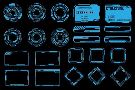 premium vector futuristic interface ui elements holographic hud user interface elements high