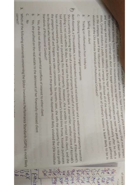 Cfa Important Question Ethics Pdf