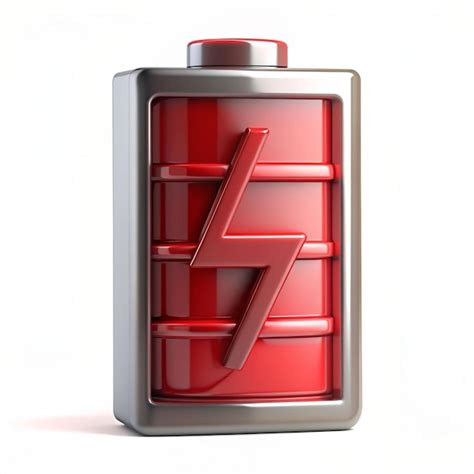 3d Battry Red Premium Ai Generated Psd