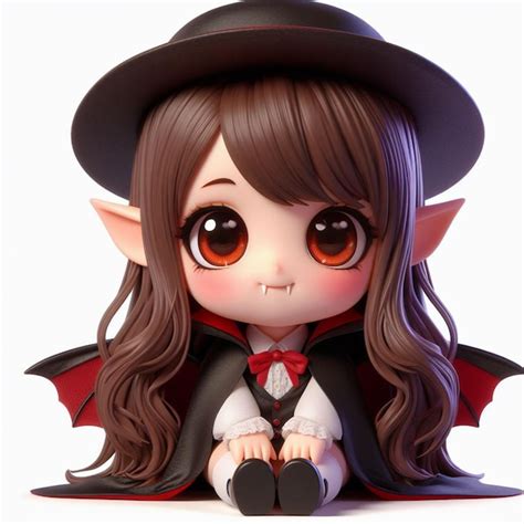 Premium Photo Cute Chi Bi Vampire Girl
