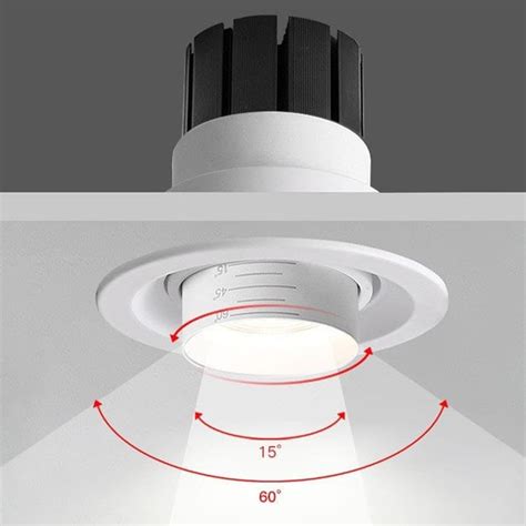 Adjustable Beam Angle Zoomable Downlights 15 60° Grnled