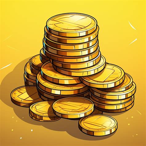 Premium Photo A 2d Gold Coin With White Background