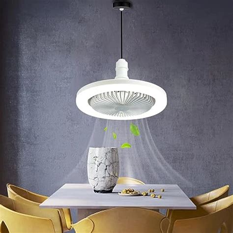 Exhourme Enclosed Mini Ceiling Fan With Light 10 Inch E27 Low Profile